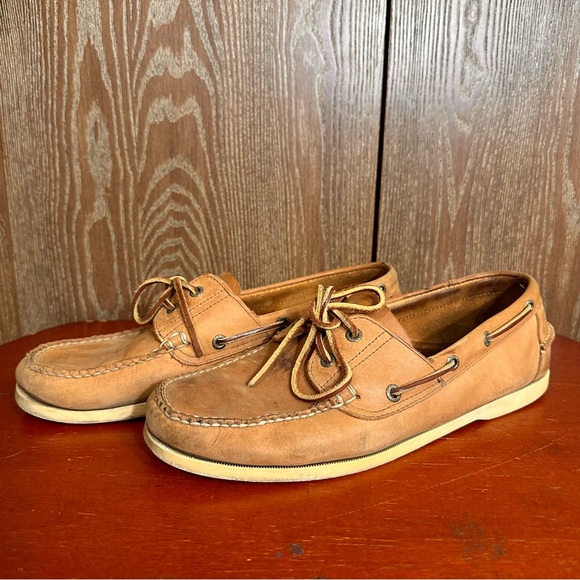 L.L. Bean | Shoes | Ll Bean Mens Moccasin Loafers Brown Leather Boat ...